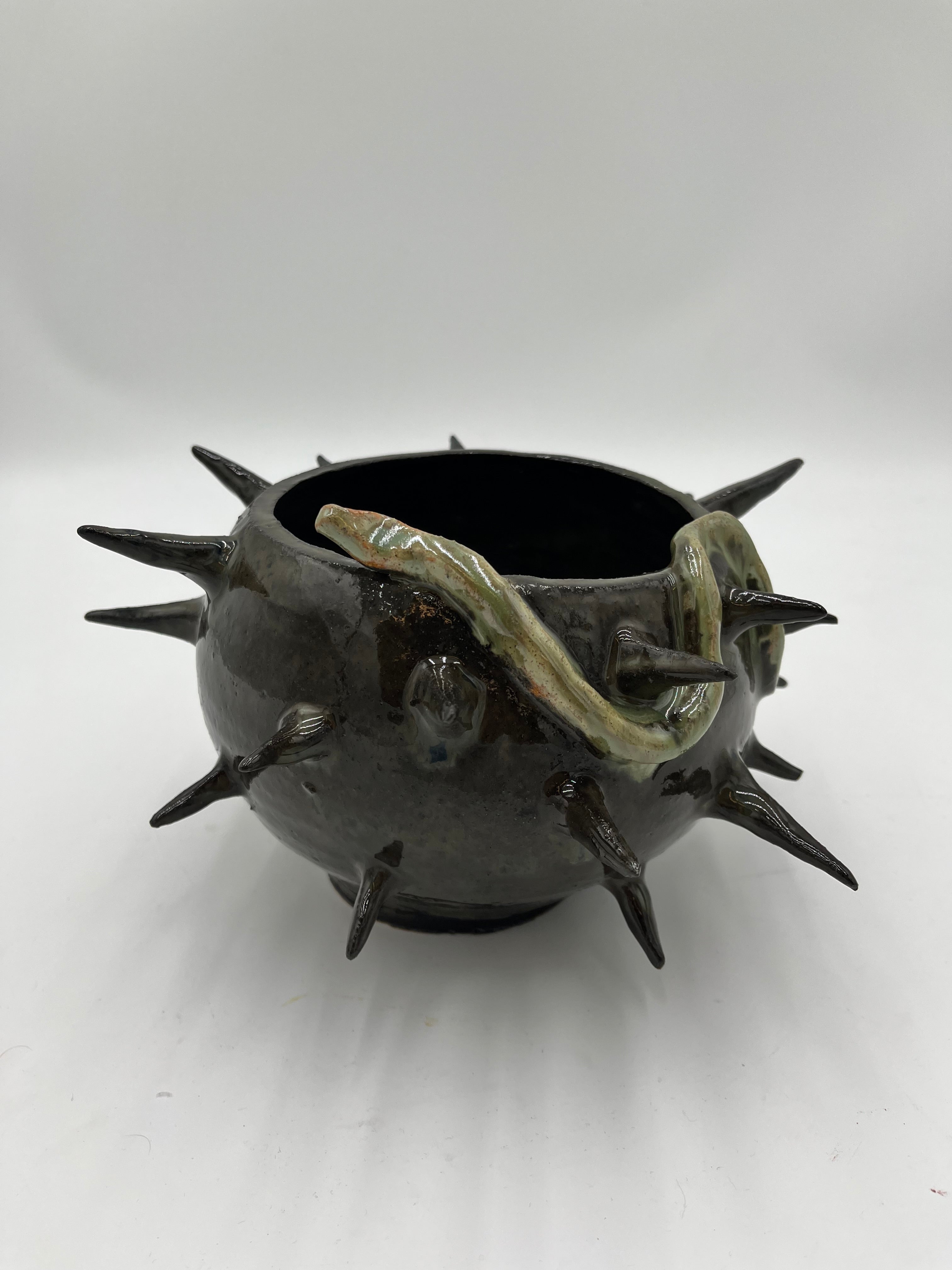 Handmade Ceramic Spiky Snake Vase – Wheel Thrown Pottery – Adia Johnson